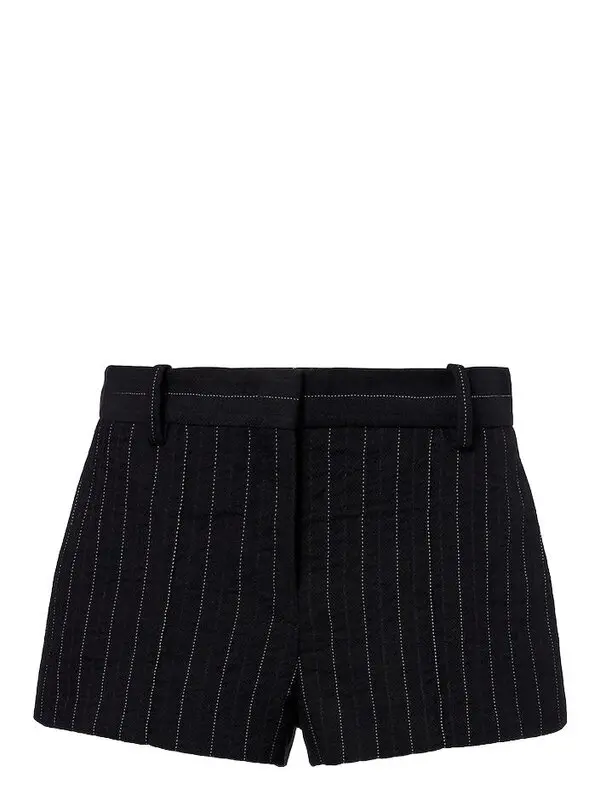 Isabel Marant Étoile Melody Pinstripe Cotton And Wool Shorts - Black