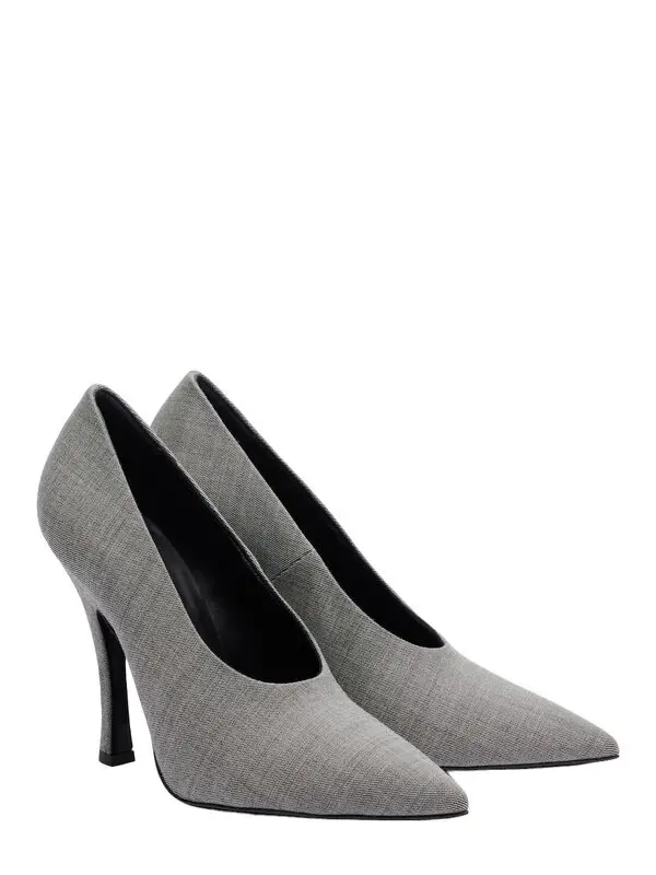 Magda Butrym Twill Pointed Pumps - Grey