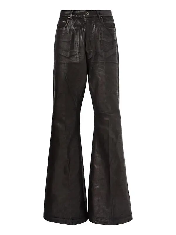 Rick Owens Coated Wide-leg Jeans - Brown