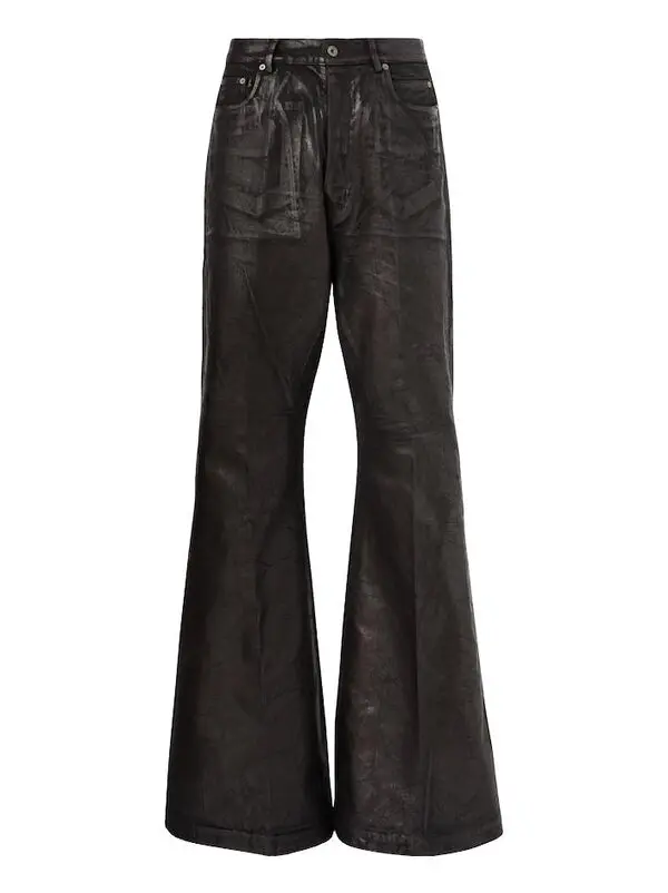 Rick Owens Coated Wide-leg Jeans - Brown