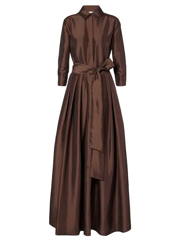Simkhai Julip Belted Taffeta Gown - Brown