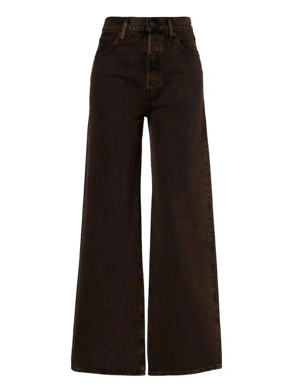 FRAME Collegiate High-rise Wide-leg Jeans - Brown