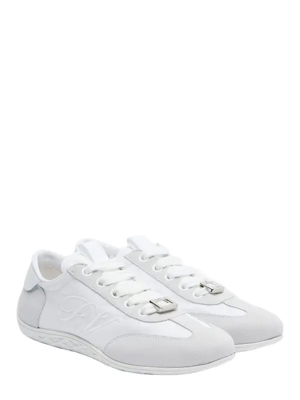 ROGER VIVIER Viv Low Suede-trimmed Sneakers - White