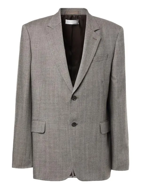 Our Legacy Ceremony Herringbone Virgin Wool Blazer - Brown