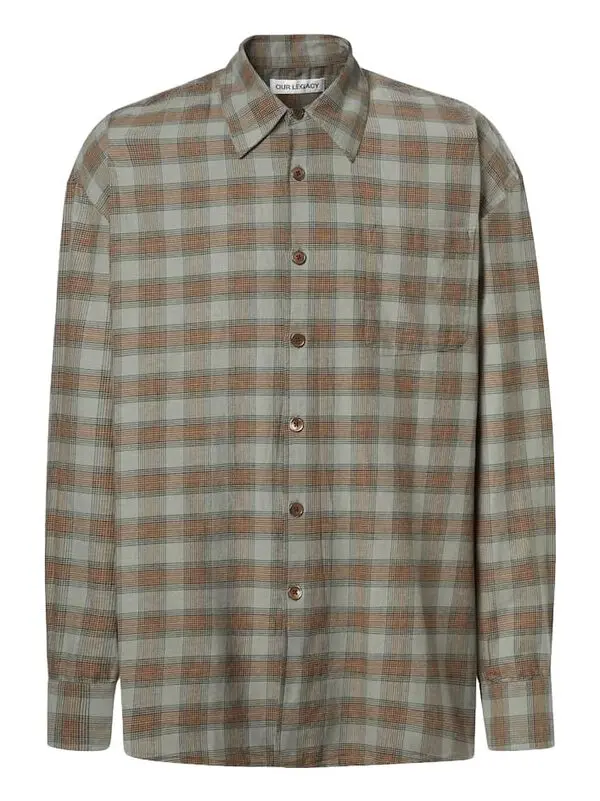 Our Legacy Borrowed Checked Cotton Flannel Shirt - Multicoloured