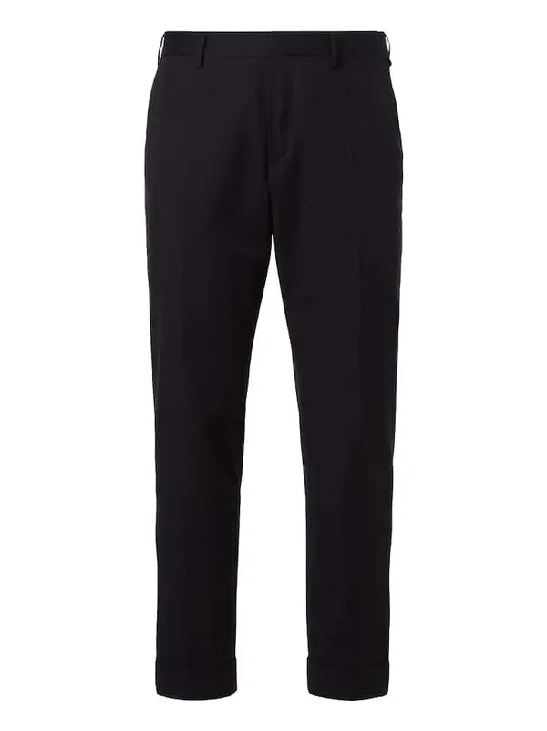 Dries Van Noten Cotton And Wool Straight Pants - Black