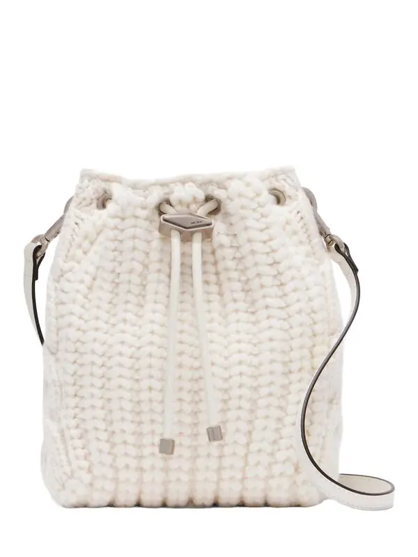 JIMMY CHOO Bon Bon N/s Bucket Bag - White