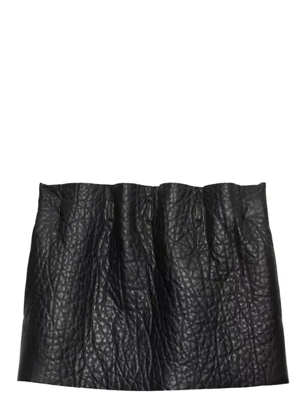 Prada Textured Leather Mini Skirt - Black