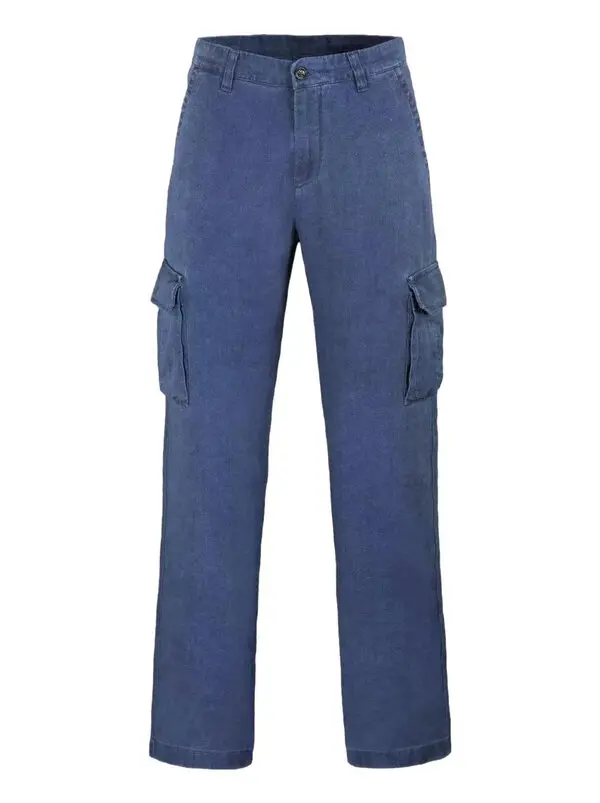 MOORER Cargo Straight-leg Trousers - Blue
