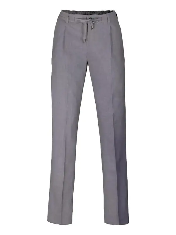 MOORER Drawstring Straight-leg Trousers - Grey