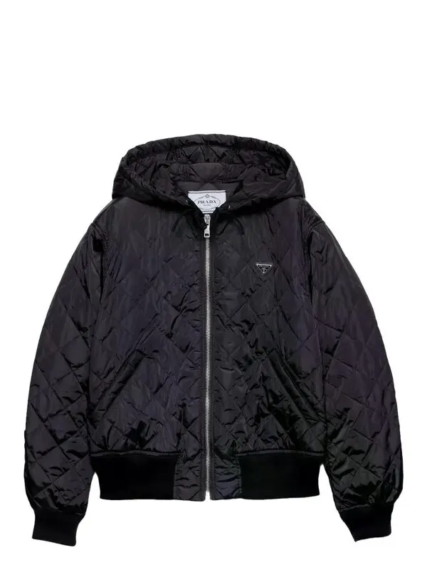 Prada Quilted Hooded Jacket - Blue