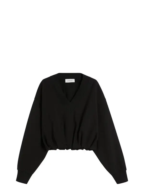 Max Mara V-neck Cropped Sweatshirt - Black