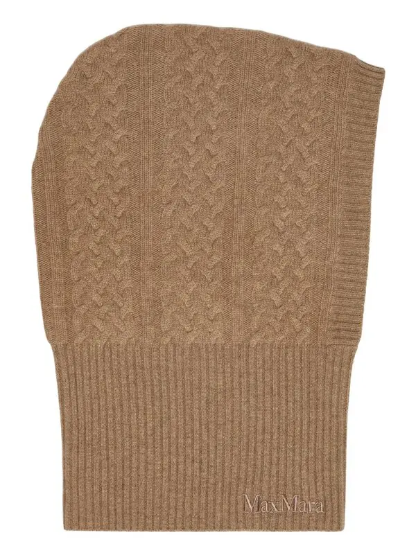 Max Mara Cashmere Cable Knit Balaclava - Beige