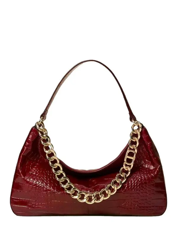 TWINSET Liliane Crocodile-effect Shoulder Bag - Red
