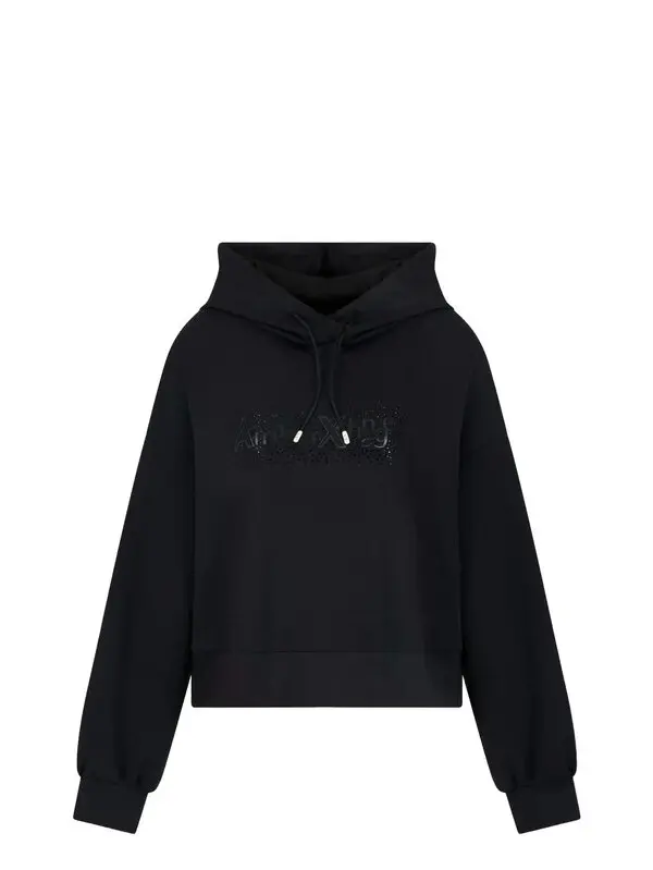 Armani Exchange Crystal-embellished Hoodie - Black