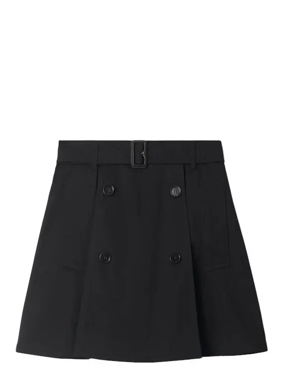 Burberry Gabardine Trench Mini Skirt - Black