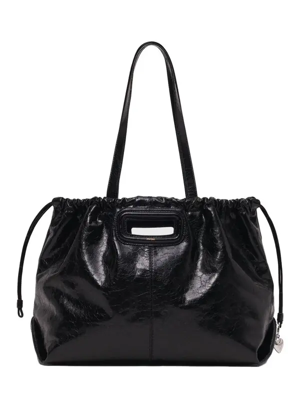 Maje Leather M Tote Bag - Black