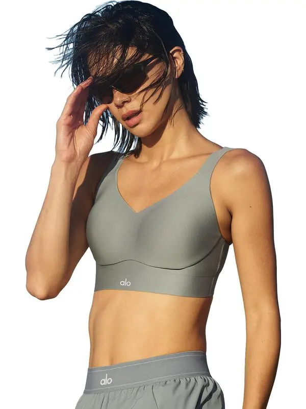 Alo Yoga Airlift Endurance High-impact Bra - Lunar Grey