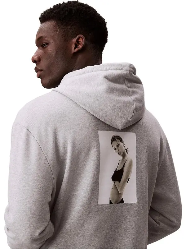 Calvin Klein Kate Moss Fleece Graphic Hoodie - Heroic Grey Heather