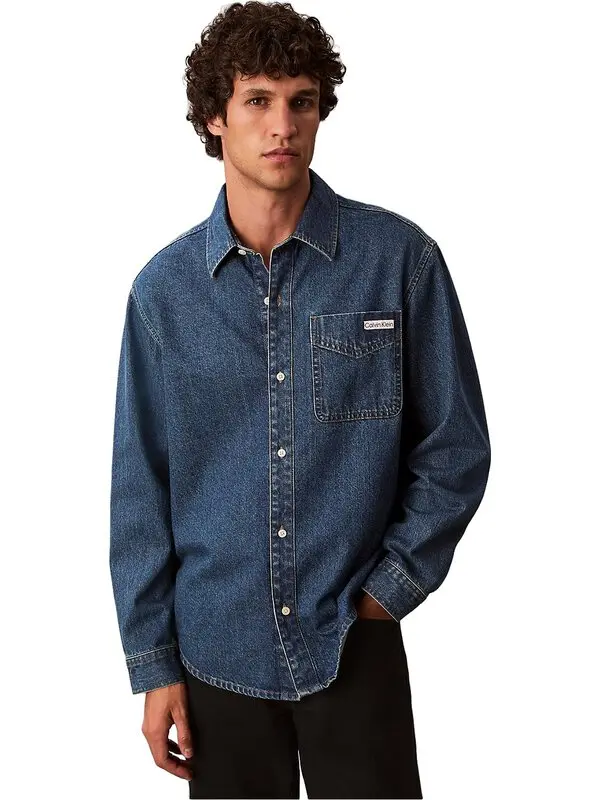 Calvin Klein Denim Classic Button-down Shirt - Harbour Blue