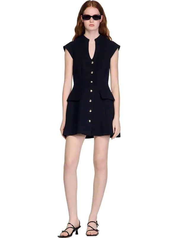 Sandro Mini Tailored Dress - Black