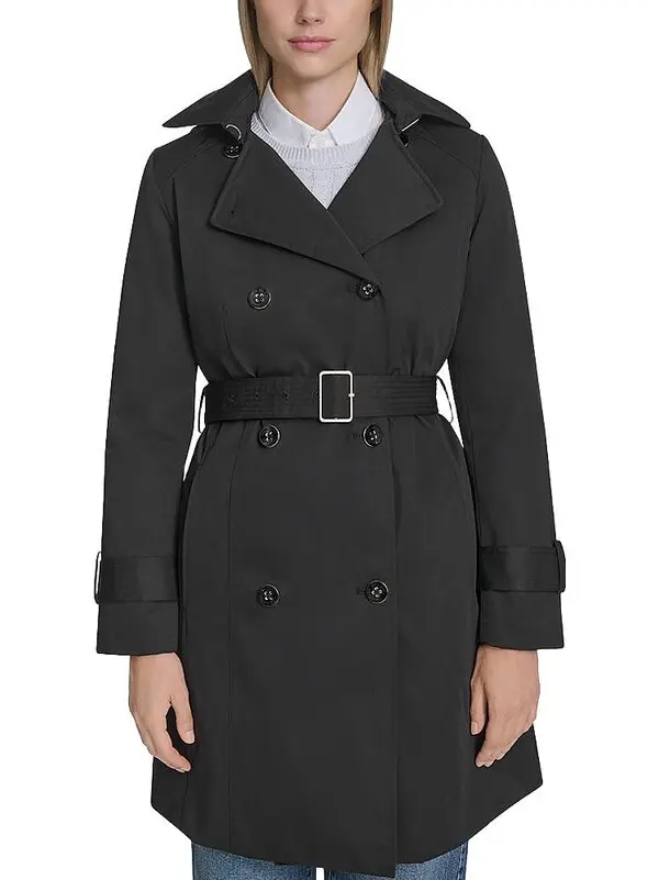 Cole Haan Double Breasted Trench Coat - Black