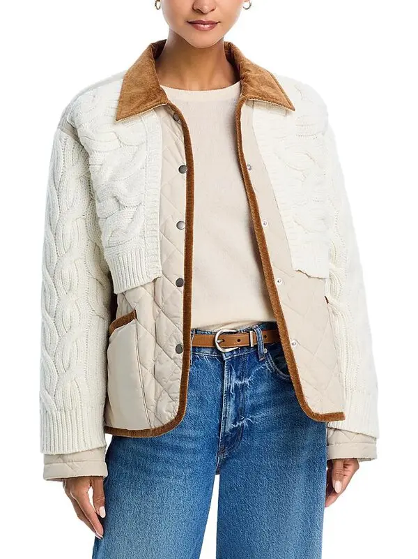 Rag & Bone Ivy Mixed Media Jacket - Ivory