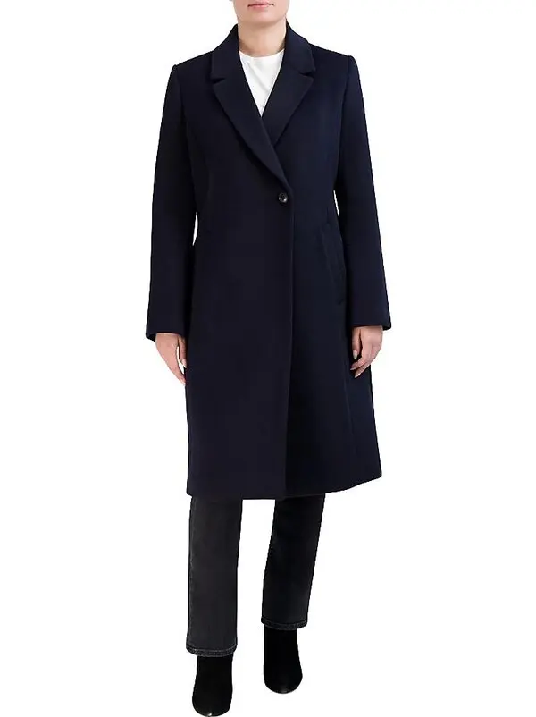 Cole Haan Single Breasted Asymmetric Coat - Midnight