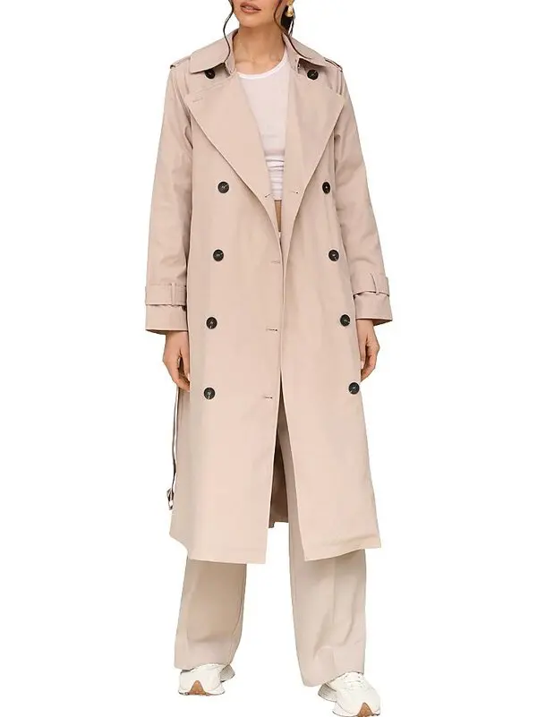 Avec Les Filles Belted City Trench Coat - Tan