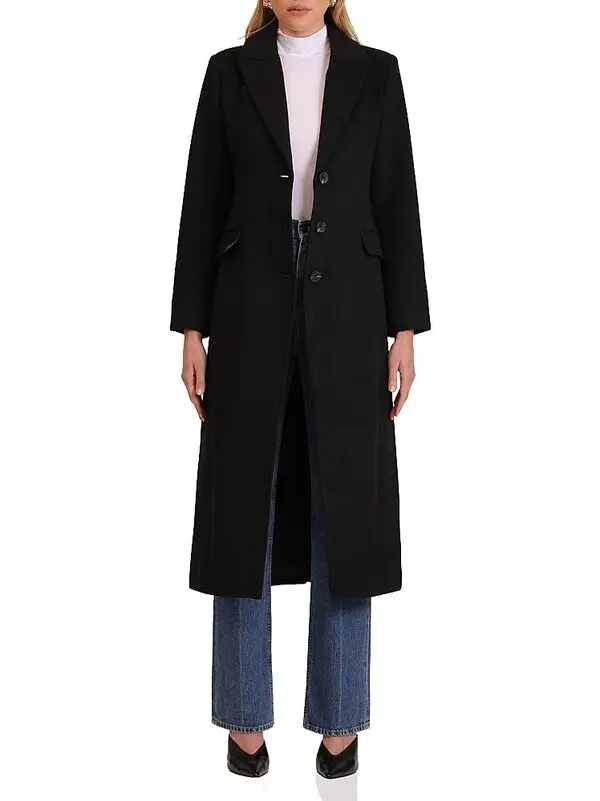 Avec Les Filles Cutaway Maxi Coat - Black