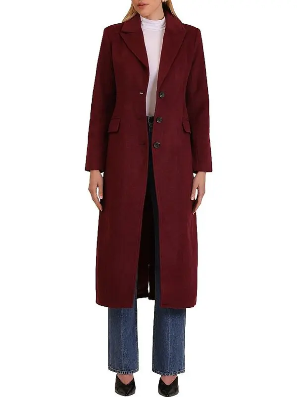 Avec Les Filles Cutaway Maxi Coat - Cranberry