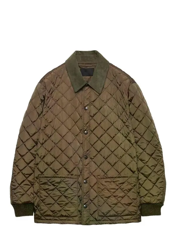 Prada Quilted Jacket With Corduroy Collar - Brown