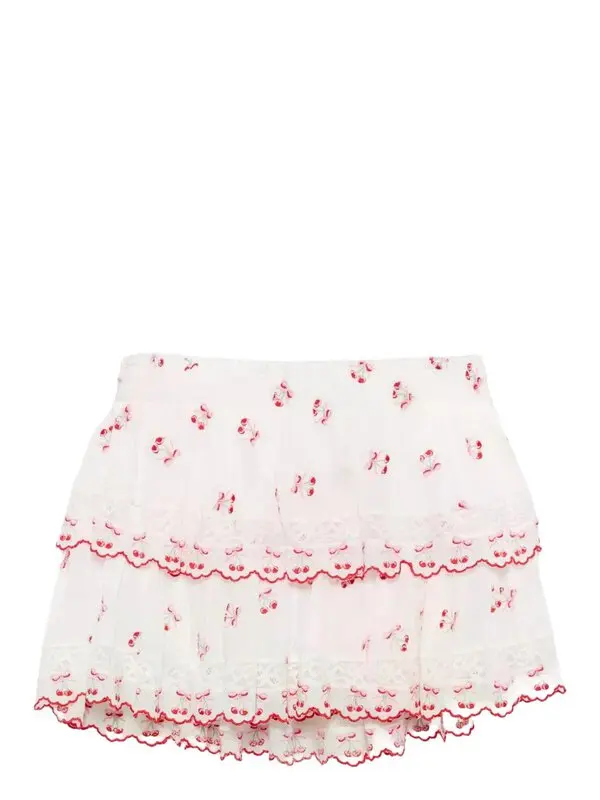 LoveShackFancy Mini Skirt - White
