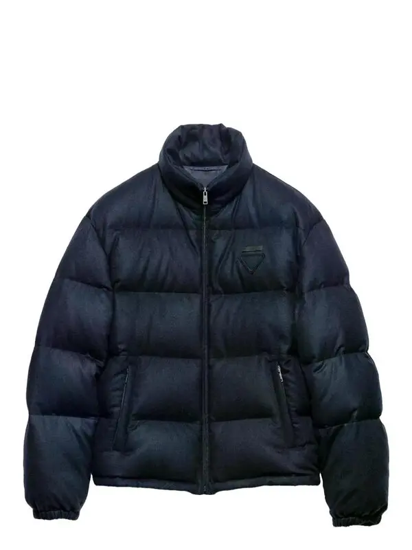 Prada Cashmere Quilted Down Jacket - Blue