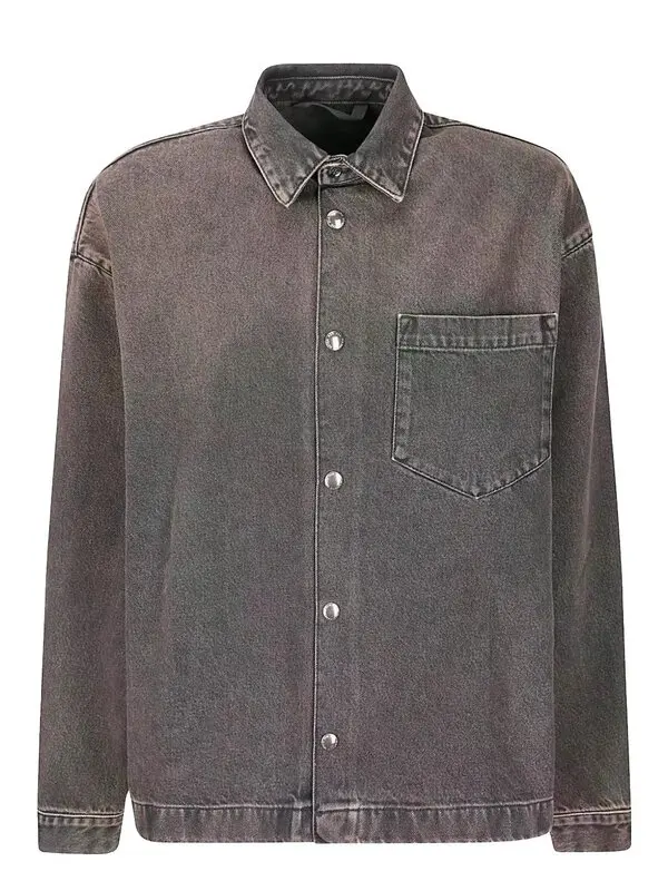 7 For All Mankind Patch-pocket Denim Shirt Jacket - Grey