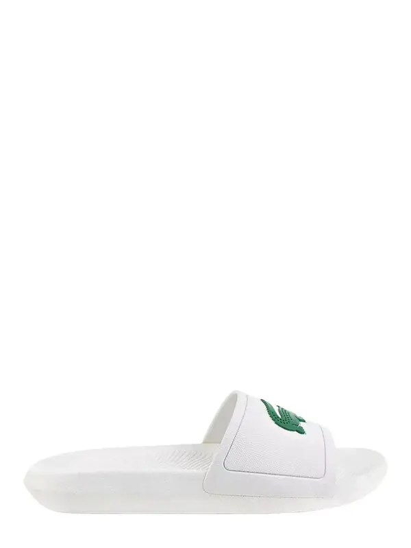Lacoste Croco Embossed Slides - White