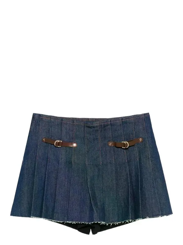 Maje Pleated Buckle-fastening Mini Skirt - Blue