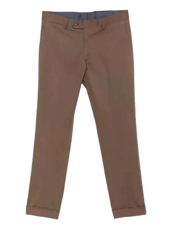 BARBA NAPOLI Turn-up Trousers - Brown