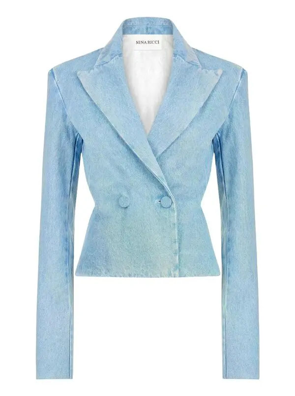 Nina Ricci Cut-out Denim Blazer - Blue
