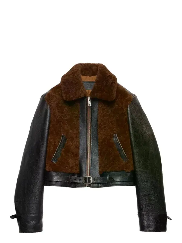 Prada Shearling-panelled Leather Jacket - Black