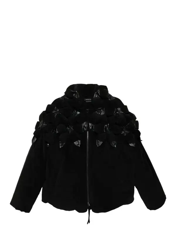 JUNTAE KIM Floral-embellishment Down Jacket - Black