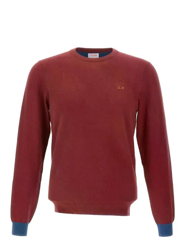 SUN 68 Ribbed Cuff Sweater With Elbow Patches - Red