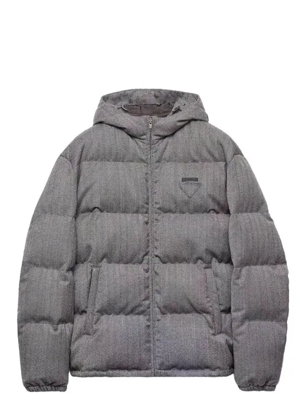 Prada Hooded Padded Jacket - Grey