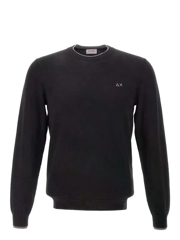 SUN 68 Crew-neck Wool Sweater - Black