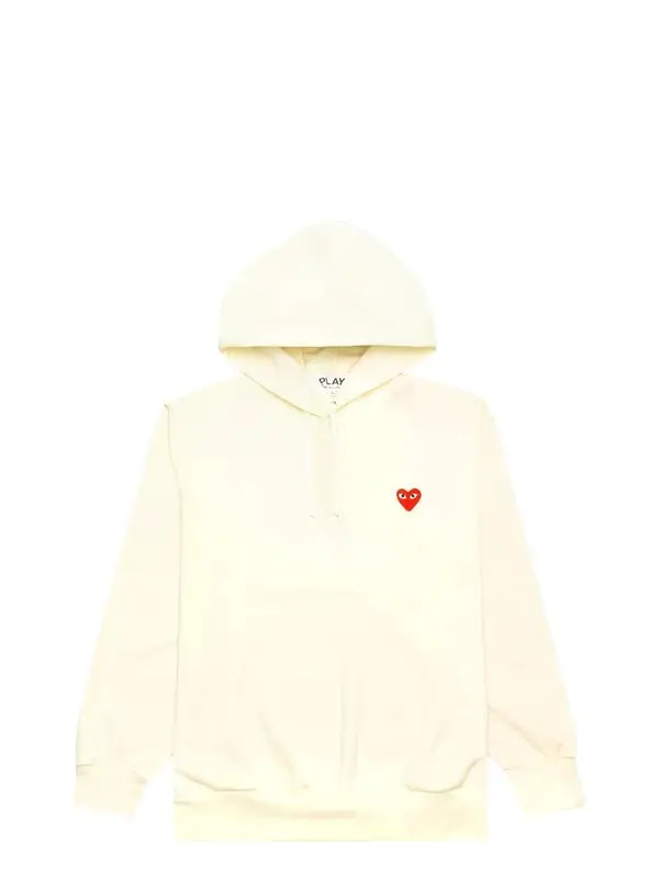 Play Comme Des Garcon Heart-logo Zip-up Hoodie - White