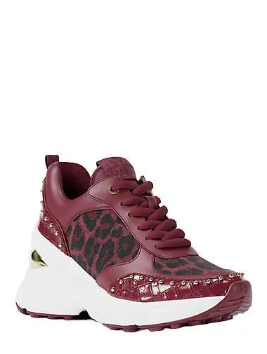 Michael Kors Katrina Mixed-media Trainer - Red
