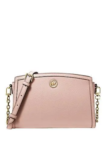 Michael Kors Chantal Large Pebbled Leather Crossbody Bag - Pink