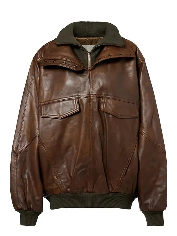 Isabel Marant Étoile Dorry Oversized Leather Jacket - Brown
