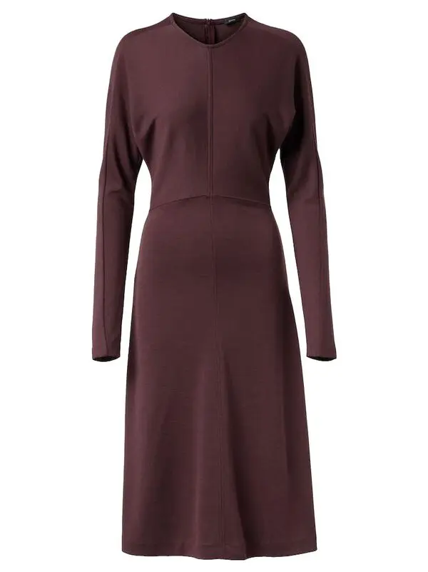 JOSEPH Wool Midi Dress - Brown