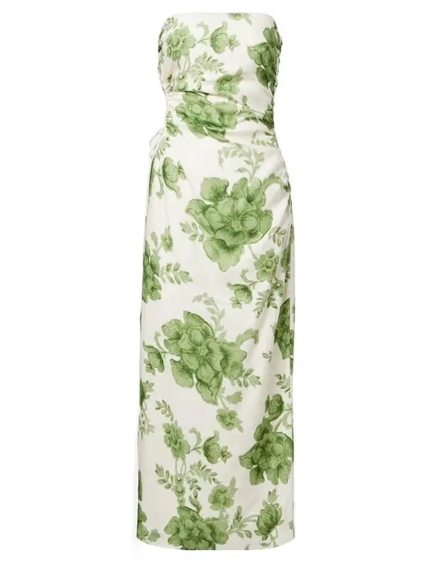SIR. Gardella Cutout Floral Linen Midi Dress - Multicoloured